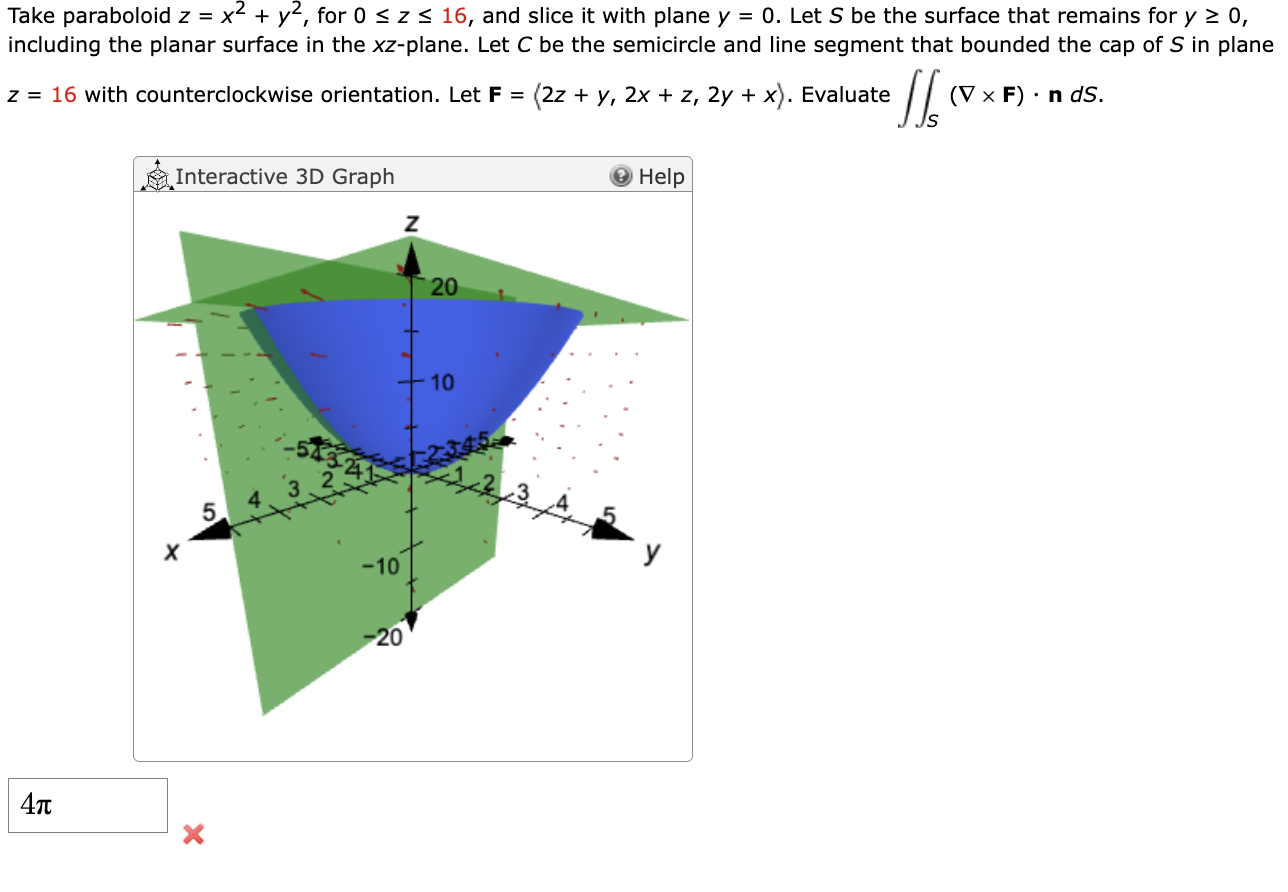 Solved Take paraboloid z=x2+y2, for 0≤z≤16, and slice it | Chegg.com