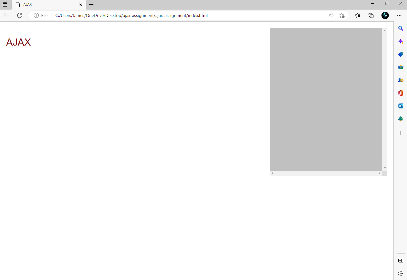 Solved In the lesson, we investigate making an AJAX request | Chegg.com