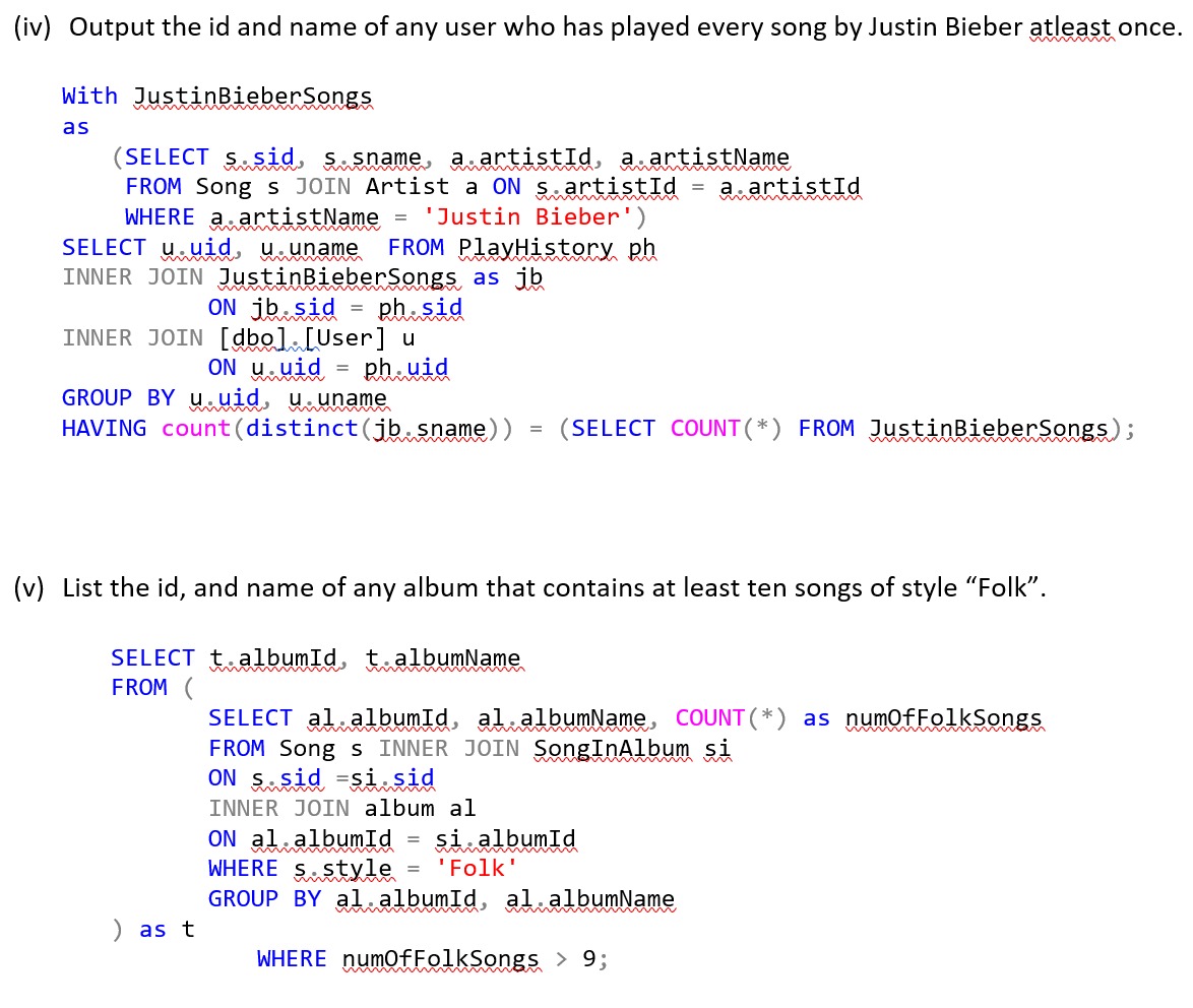 Solved I have already written the SQL Queries. Can anyone | Chegg.com