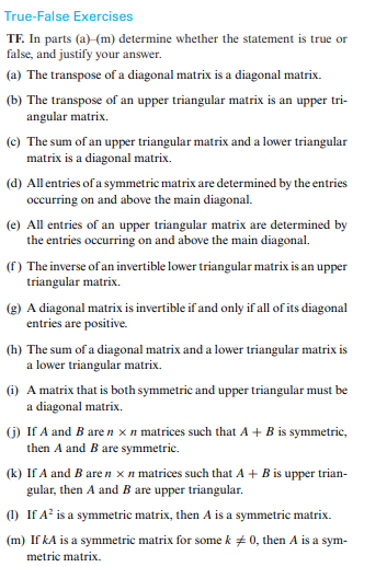 Solved True False Exercises TF. In parts (a)-(m) determine | Chegg.com