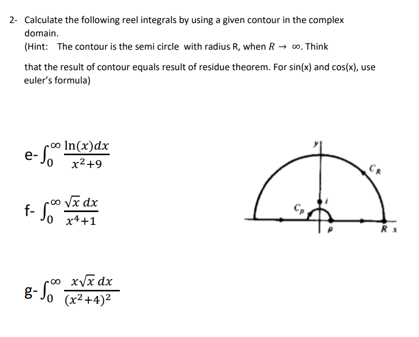Solved 2- ﻿Calculate the following reel integrals by using a | Chegg.com