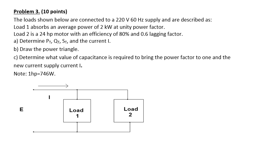 Solved Problem 3. (10 points) The loads shown below are | Chegg.com