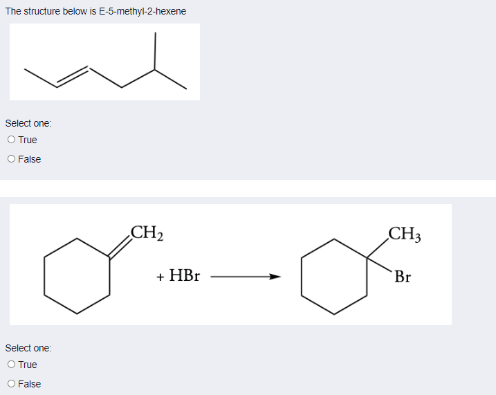 Solved The structure below is E-5-methyl-2-hexene Select | Chegg.com