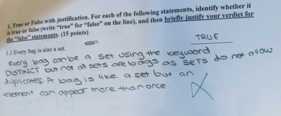 Solved 1. True or False with justification. For each of the | Chegg.com