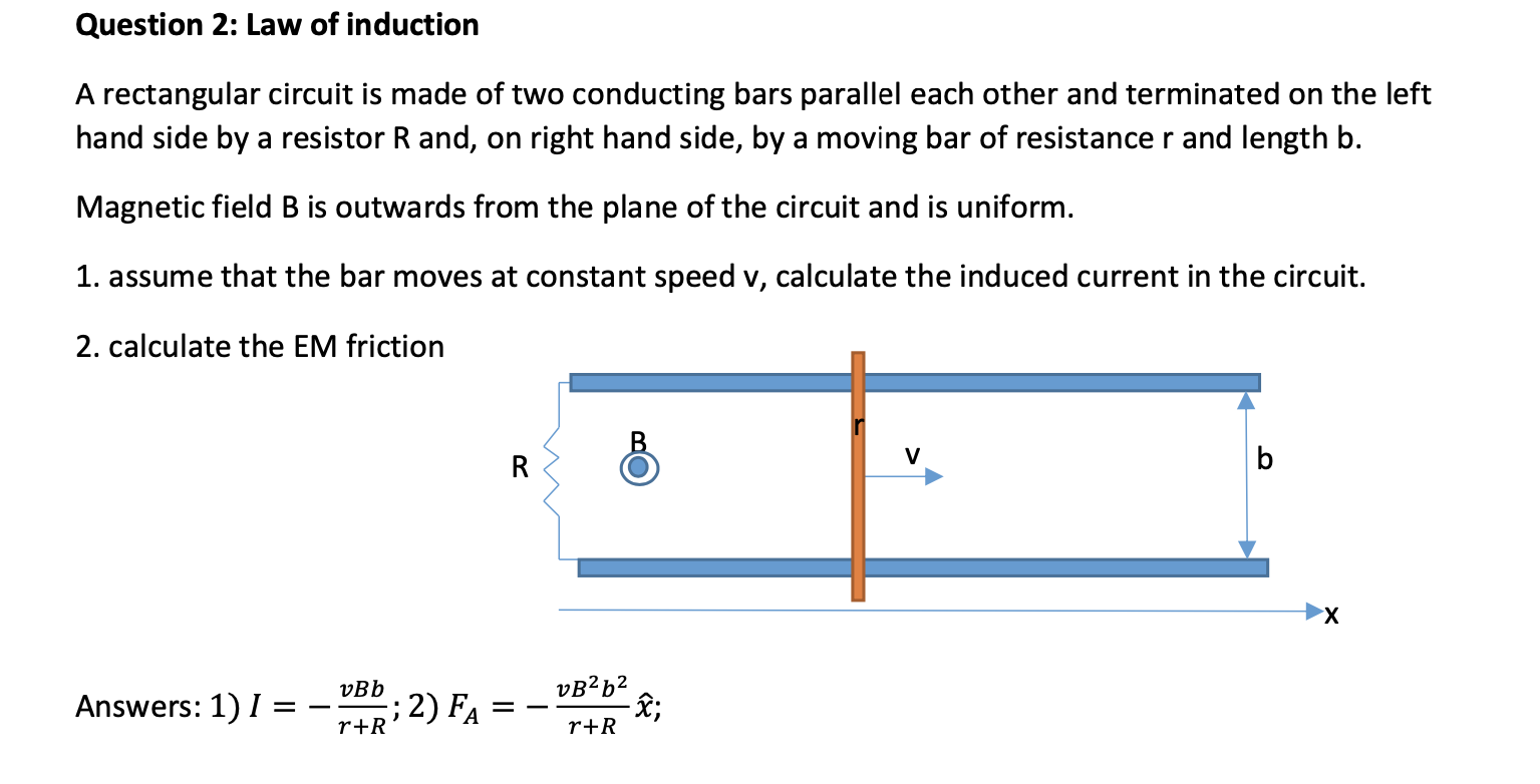 Solved A rectangular circuit is made of two conducting bars | Chegg.com