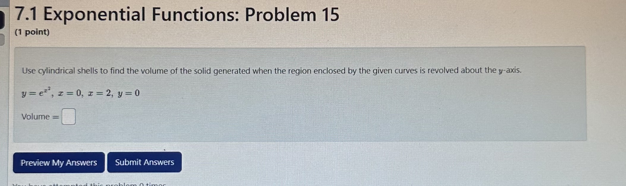 Solved 7.1 Exponential Functions: Problem 14 (1 point) Using | Chegg.com