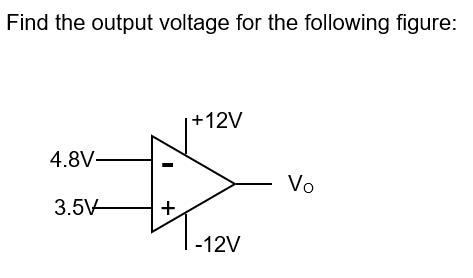 Solved Find the output voltage for the following figure: | Chegg.com