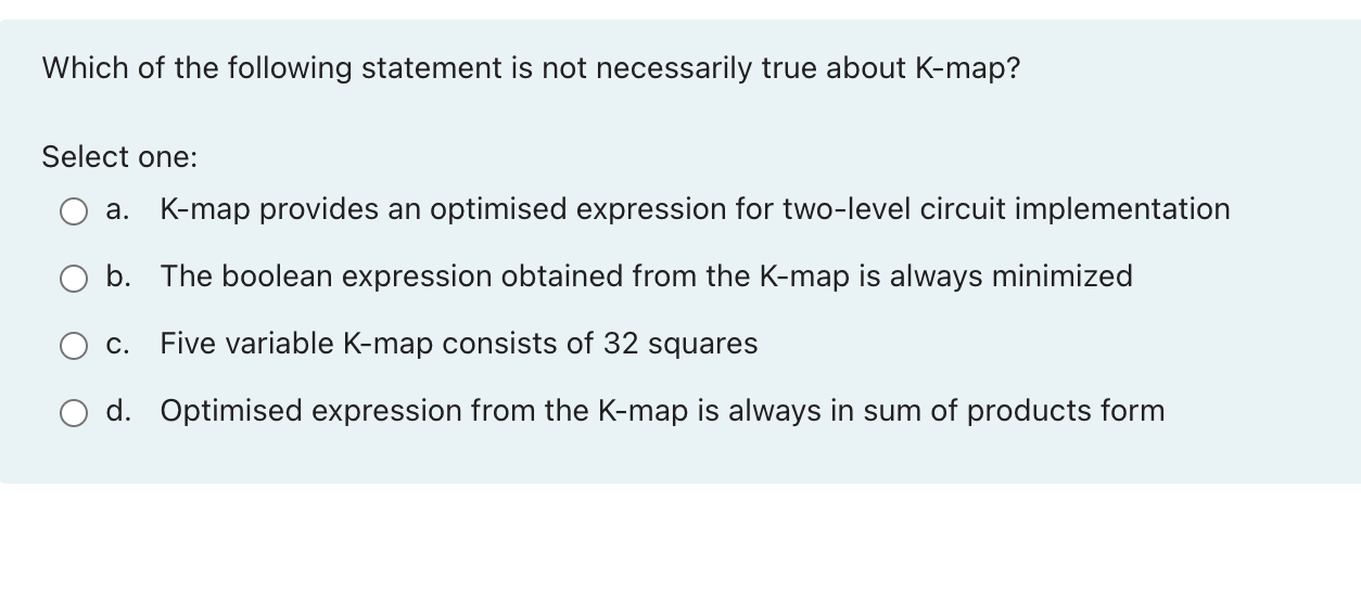 Solved Which of the following statement is not necessarily | Chegg.com