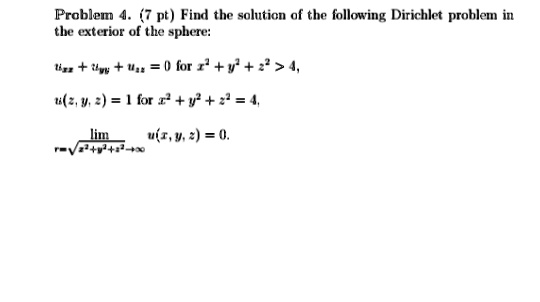 Solved Problem 4. (7 pt) Find the solution of the following | Chegg.com