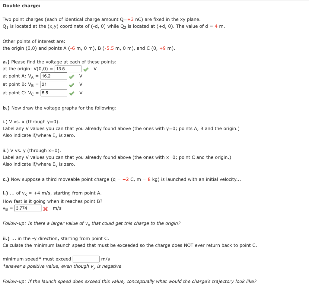 Solved Double charge: Two point charges (each of identical | Chegg.com