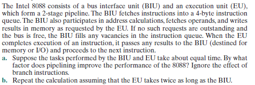 Solved The Intel 8088 consists of a bus interface unit (BIU) | Chegg.com