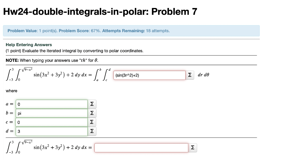 Solved Hw24-double-integrals-in-polar: Problem 7 Problem | Chegg.com
