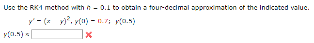 Solved Use the RK4 method with h = 0.1 to obtain a | Chegg.com