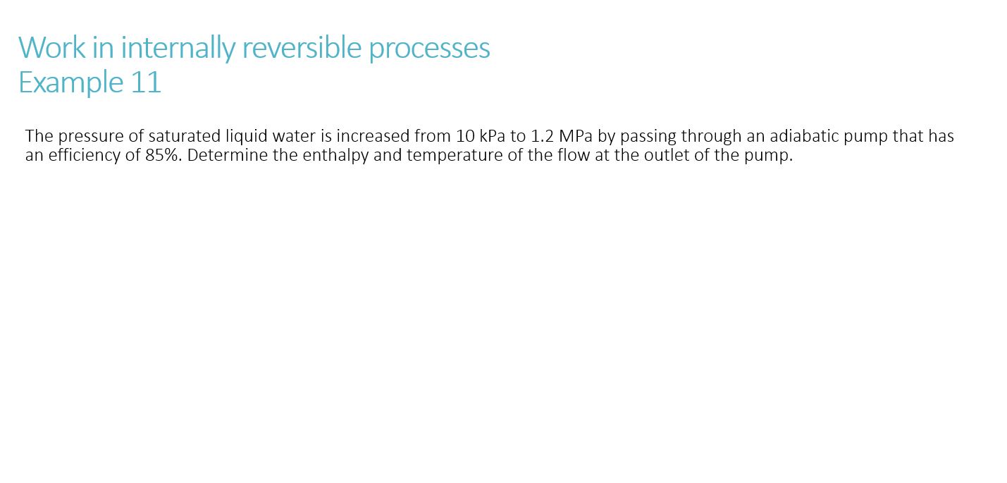 Solved Work in internally reversible processes Example 11 | Chegg.com