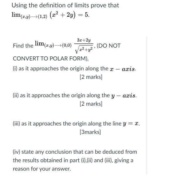 Solved Using the definition of limits prove that | Chegg.com