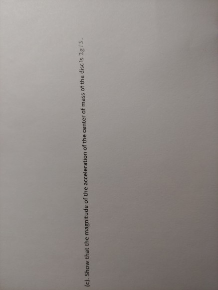 Solved A string wound around a uniform disc of mass M and | Chegg.com