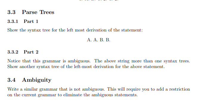 Solved 3.1 BNF Recall that we can specify the syntax of a | Chegg.com