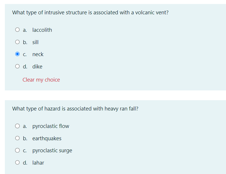 Solved What type of intrusive structure is associated with a | Chegg.com