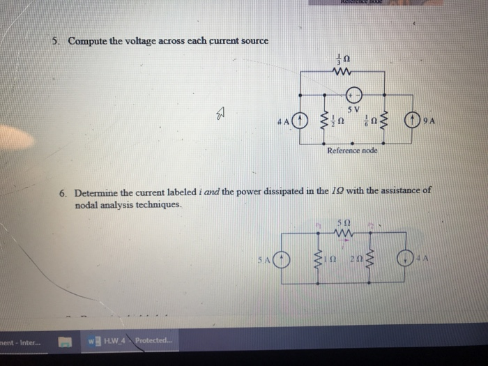 Solved 5. Compute the voltage across each current source 1 5 | Chegg.com