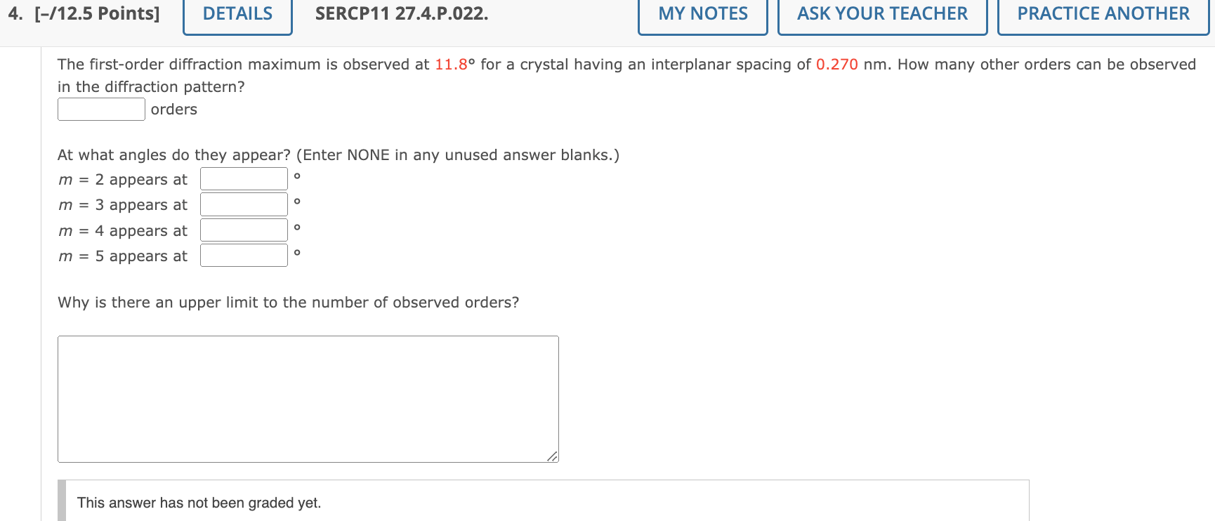 Solved The first-order diffraction maximum is observed at | Chegg.com