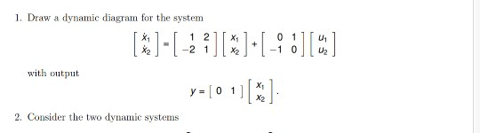 Solved 1. Draw a dynamic diagram for the system | Chegg.com
