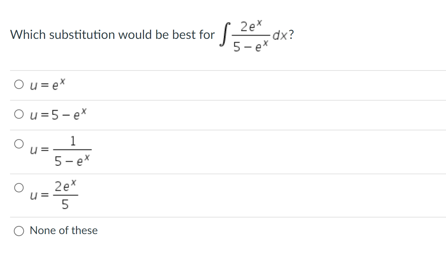 Solved ich substitution would be best for ∫xsinxdx ? | Chegg.com
