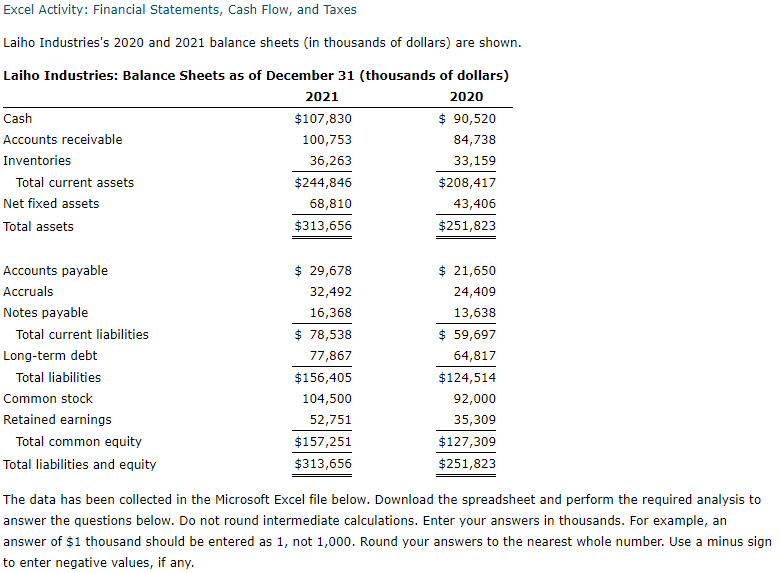 Solved excess cash. NOWC 2020:$ NOWC 2021:$ FCF2021:$ 3 | Chegg.com