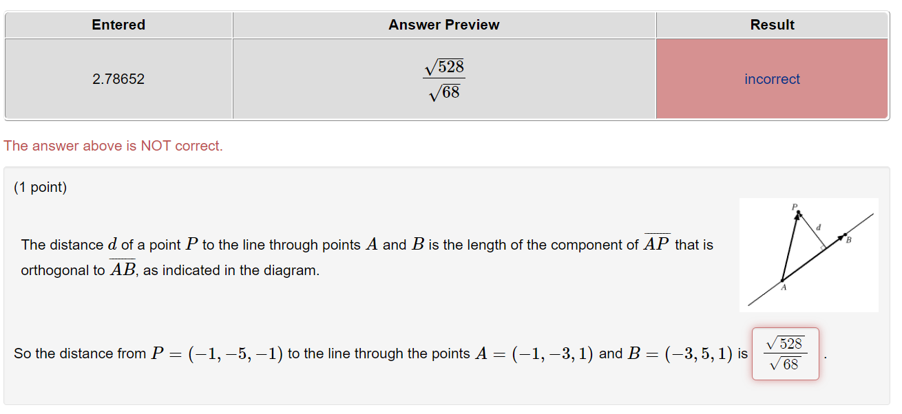 Solved The answer above is NOT correct. (1 point) The | Chegg.com