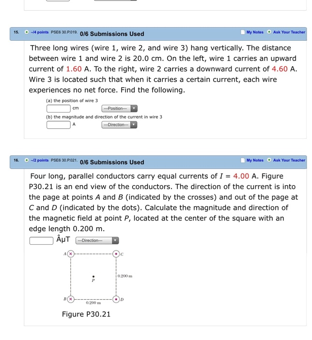 Solved 10:521 Two long, parallel conductors separated by | Chegg.com