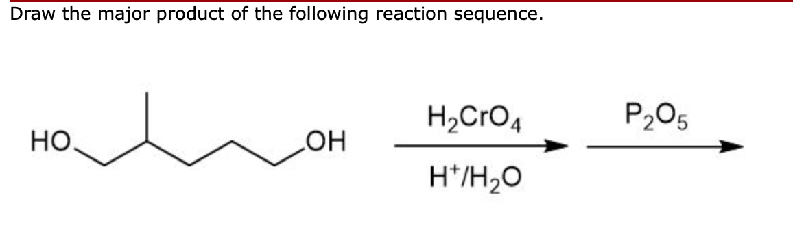 Solved Draw the major product of the following reaction | Chegg.com
