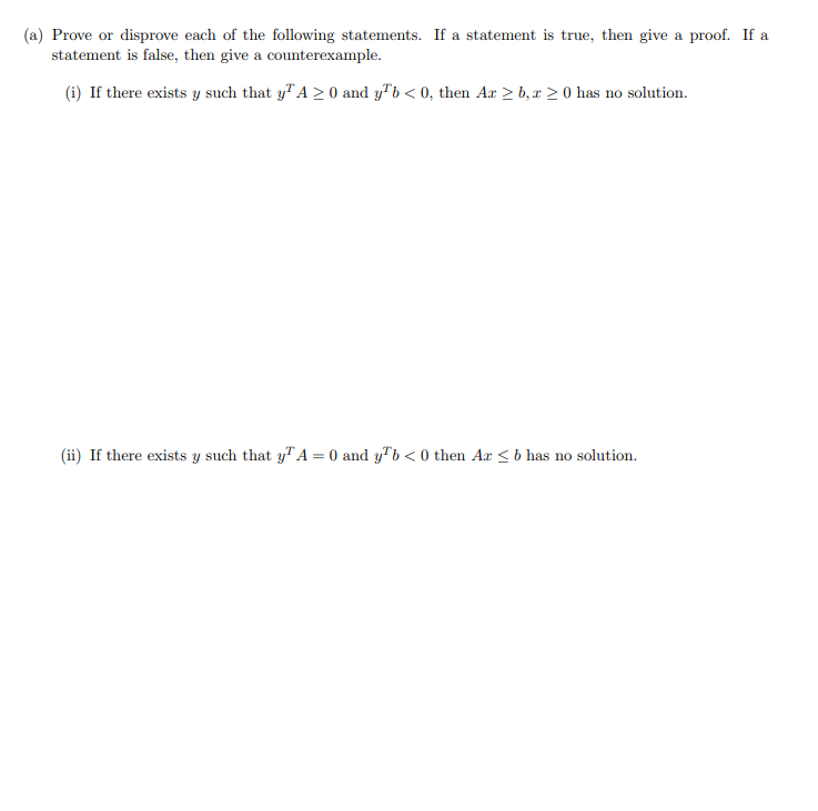 Solved (a) Prove or disprove each of the following | Chegg.com