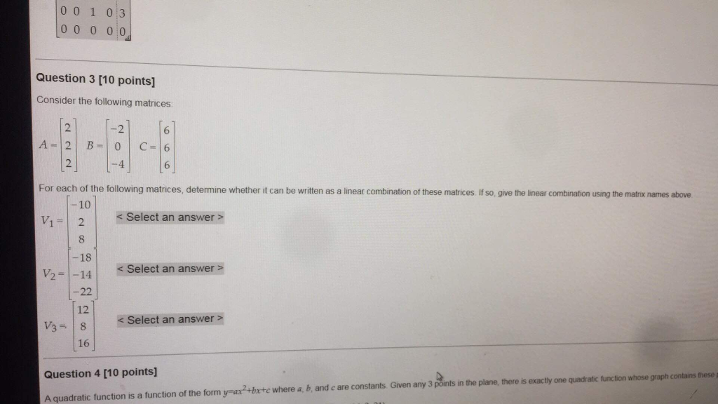 Solved 0 0 1 0 3 0 0 0 0 0 Question 3 [10 points] Consider | Chegg.com