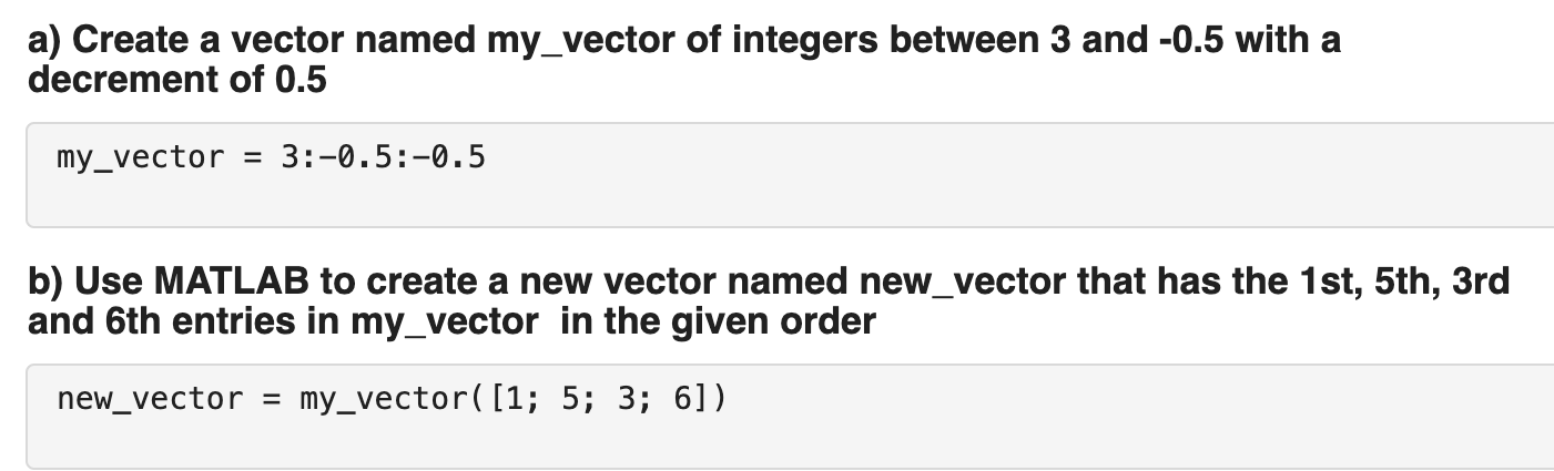 Solved c) In one line of operation, create an array by | Chegg.com
