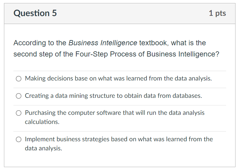 Solved According to the Business Intelligence textbook, | Chegg.com