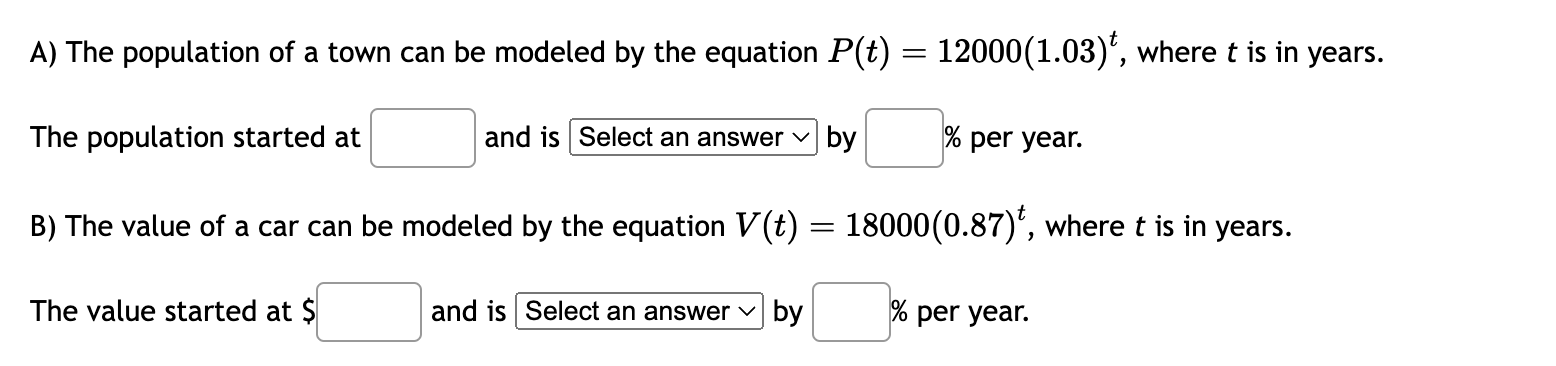 Solved A) The population of a town can be modeled by the | Chegg.com