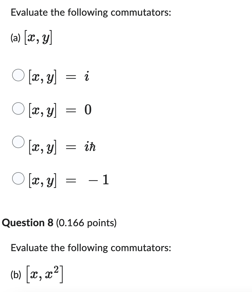 Solved Evaluate The Following Commutators A Xy 