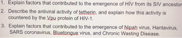 Solved 1. Explain factors that contributed to the emergence | Chegg.com