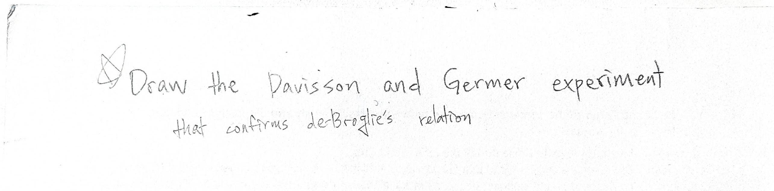 Solved Draw the Davisson and Germer experiment that confirms | Chegg.com