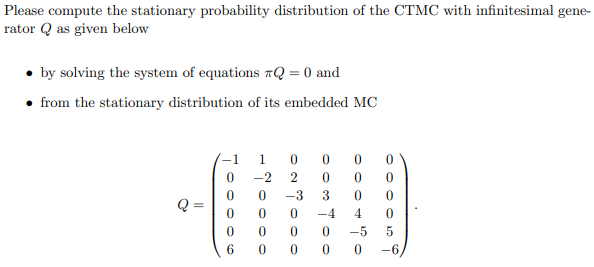 Solved Please compute the stationary probability | Chegg.com