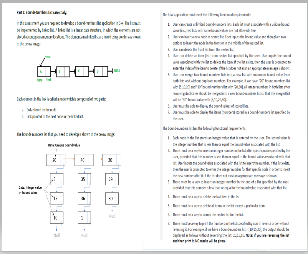 Solved Part 1: Bounds-Numbers List case study: In this | Chegg.com