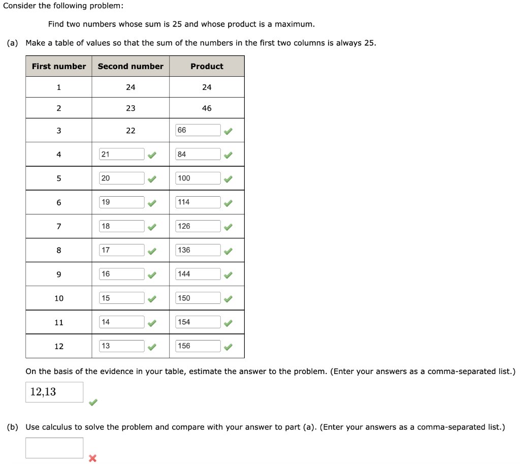 Solved Consider the following problem: Find two numbers | Chegg.com