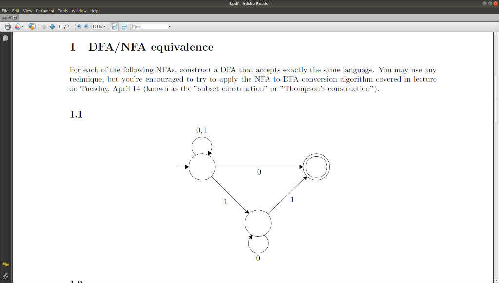 Solved For each of the following NFAs, construct a DFA that | Chegg.com