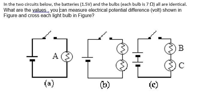 Solved In the two circuits below, the batteries (1.5V) and | Chegg.com