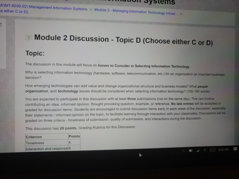 Solved MGMT-6030-02) Management Information Systems Module 2 | Chegg.com