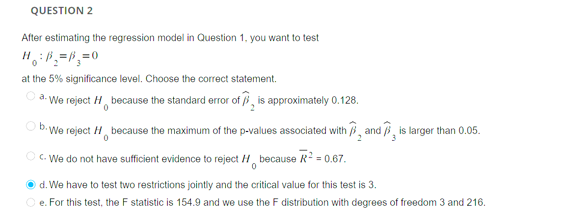 Solved QUESTION 1 Estimate the population regression model: | Chegg.com Solved QUESTION 1 Estimate the population regression model: | Chegg.com