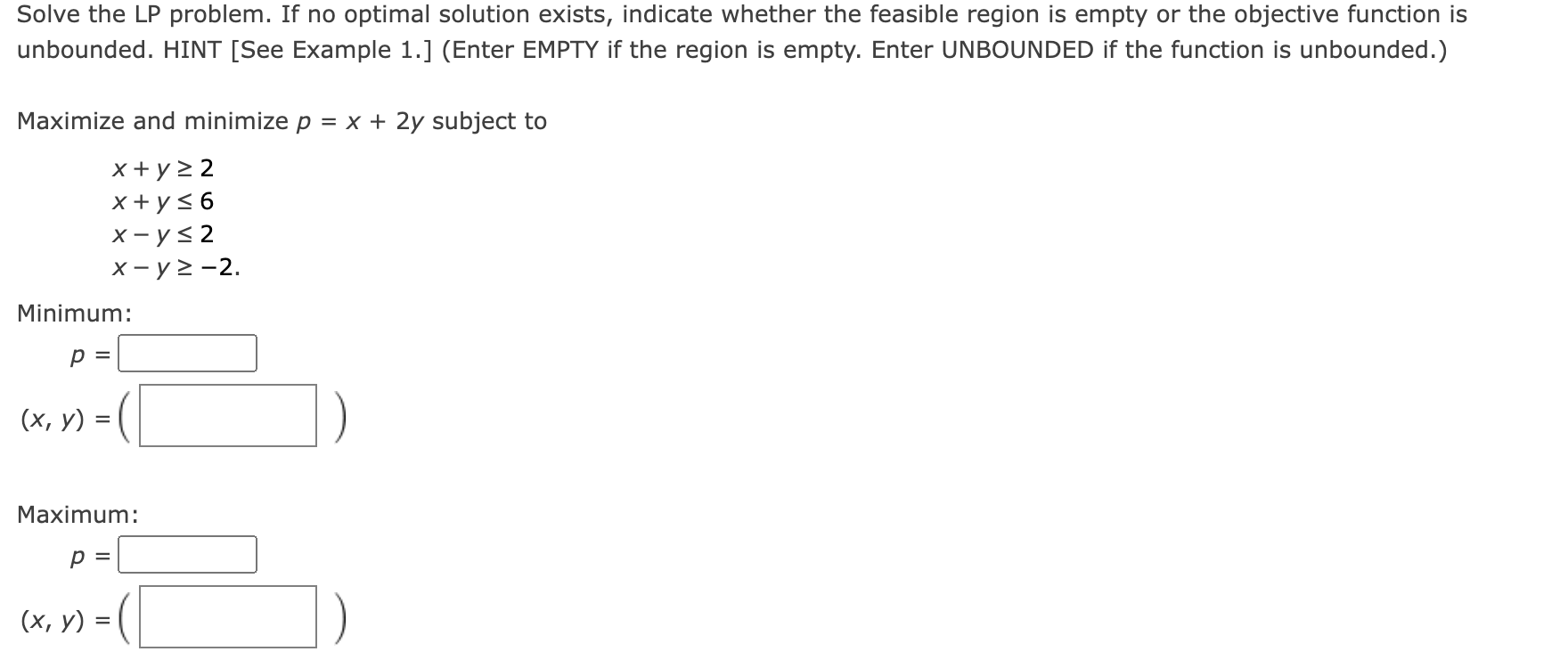 Solved Solve the LP problem. If no optimal solution exists, | Chegg.com