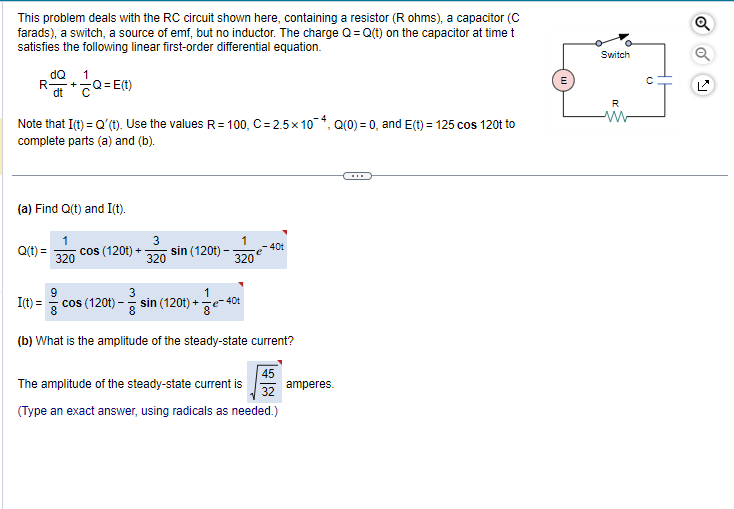 Solved This problem deals with the RC circuit shown here, | Chegg.com