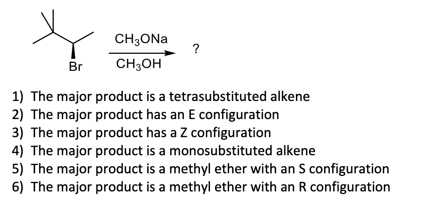 Solved ♡ CH3ONa CH3OH ? Br 1) The major product is a | Chegg.com