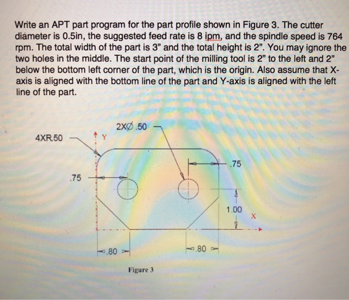 Solved Write an APT part program for the part profile shown | Chegg.com