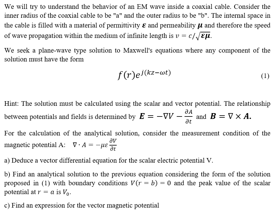 We Will Try To Understand The Behavior Of An EM Wave Chegg